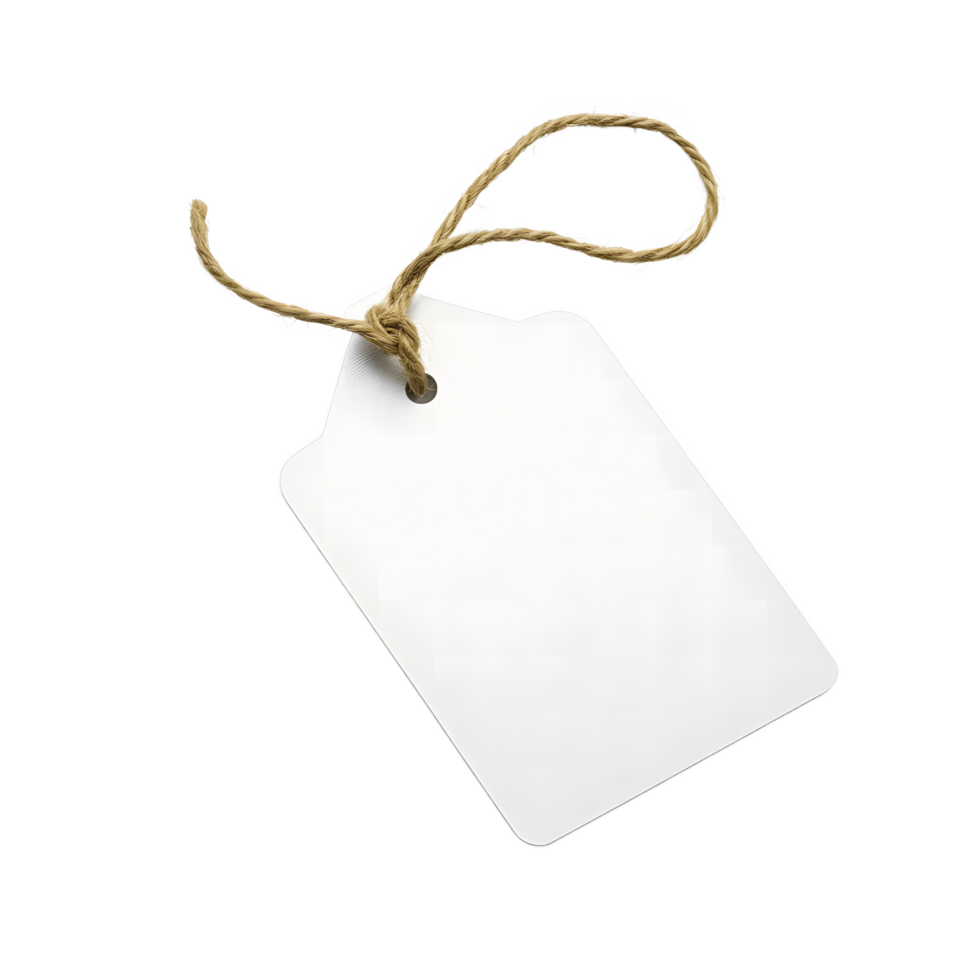 Blank White Tag with Jute String Tied in a Knot 57749870 PNG Blank White Tag with Jute String Tied in a Knot 57749870 PNG