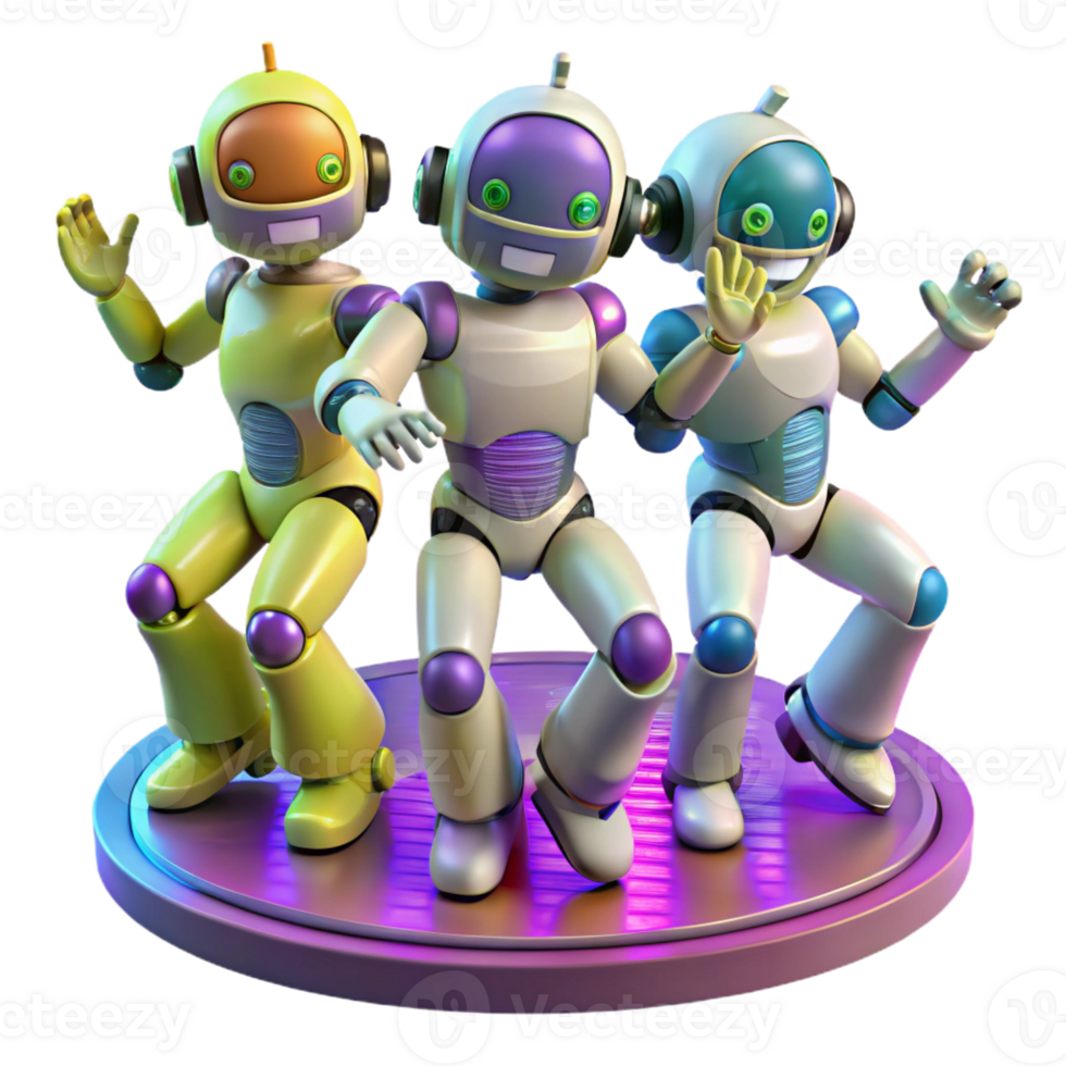 vibrant abstract A Group of Robots Dancing in Synchronized M original 57758962 PNG
