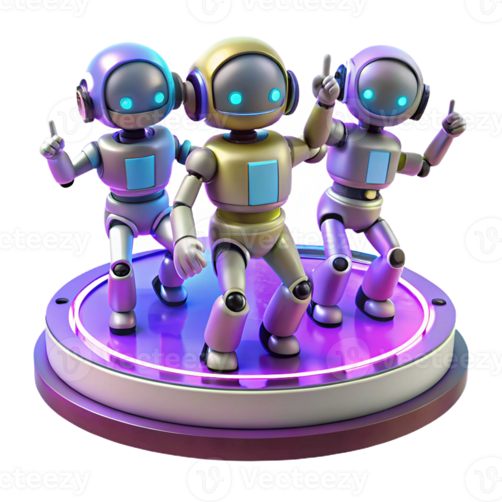 serene artistic A Group of Robots Dancing in Synchronized M authentic 57759744 PNG