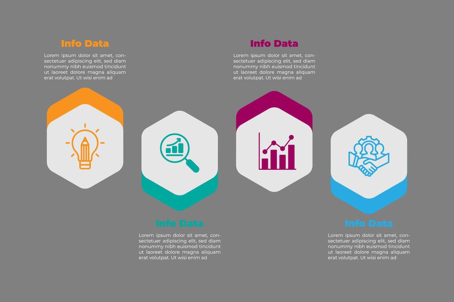 4 option business flowchart design template. 57772540 Vector Art at ...