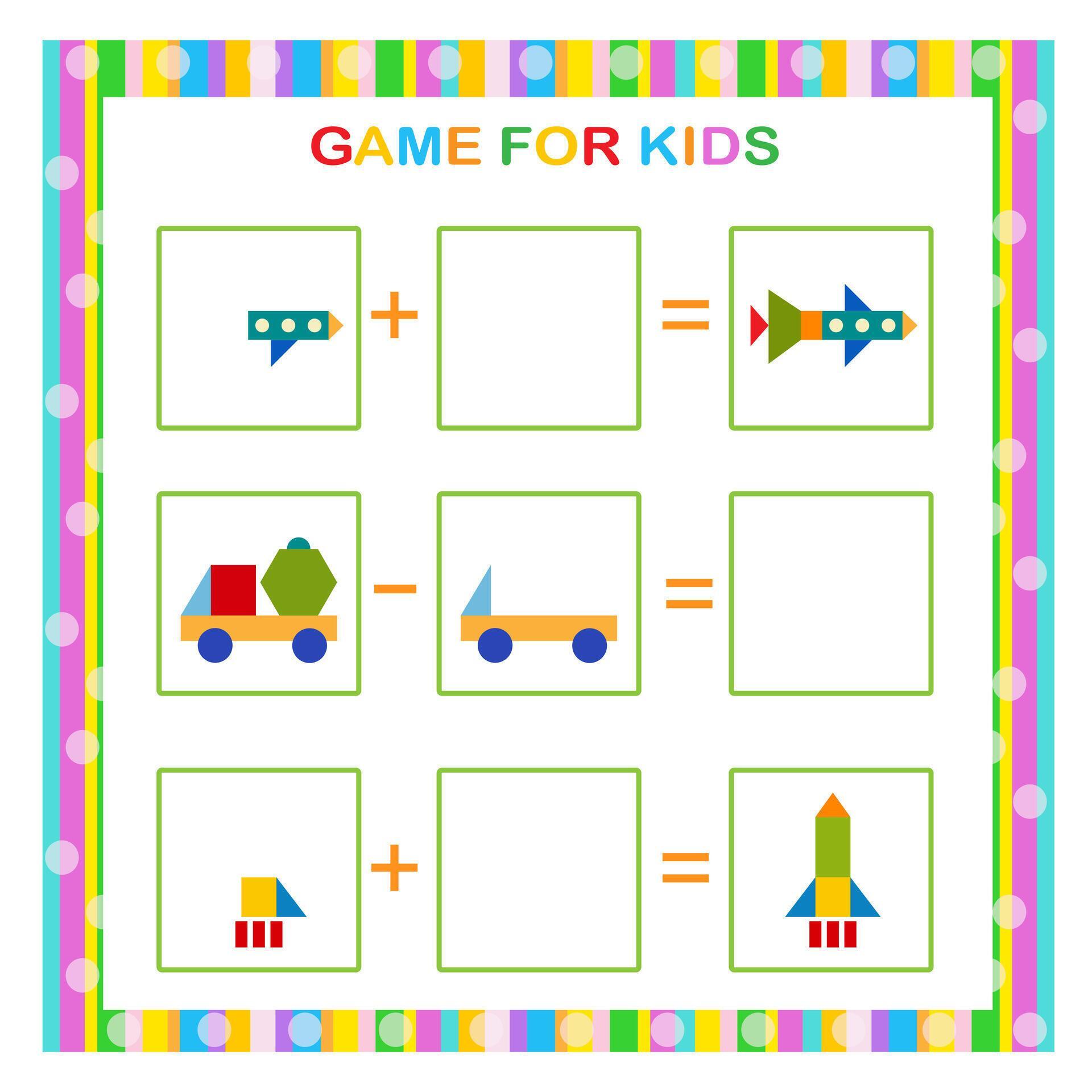 Educational game for kids. Find and draw the missing parts 57773890 ...