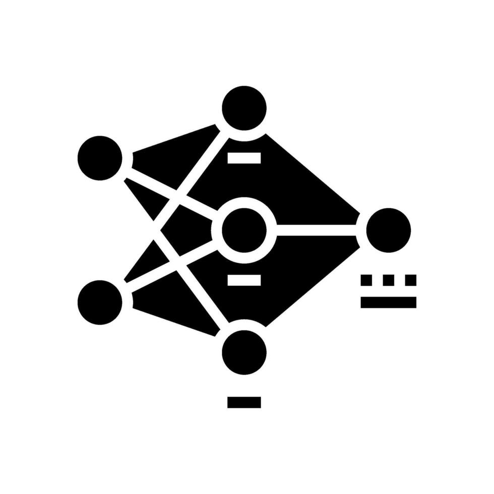 neural network diagram machine learning glyph icon illustration ...
