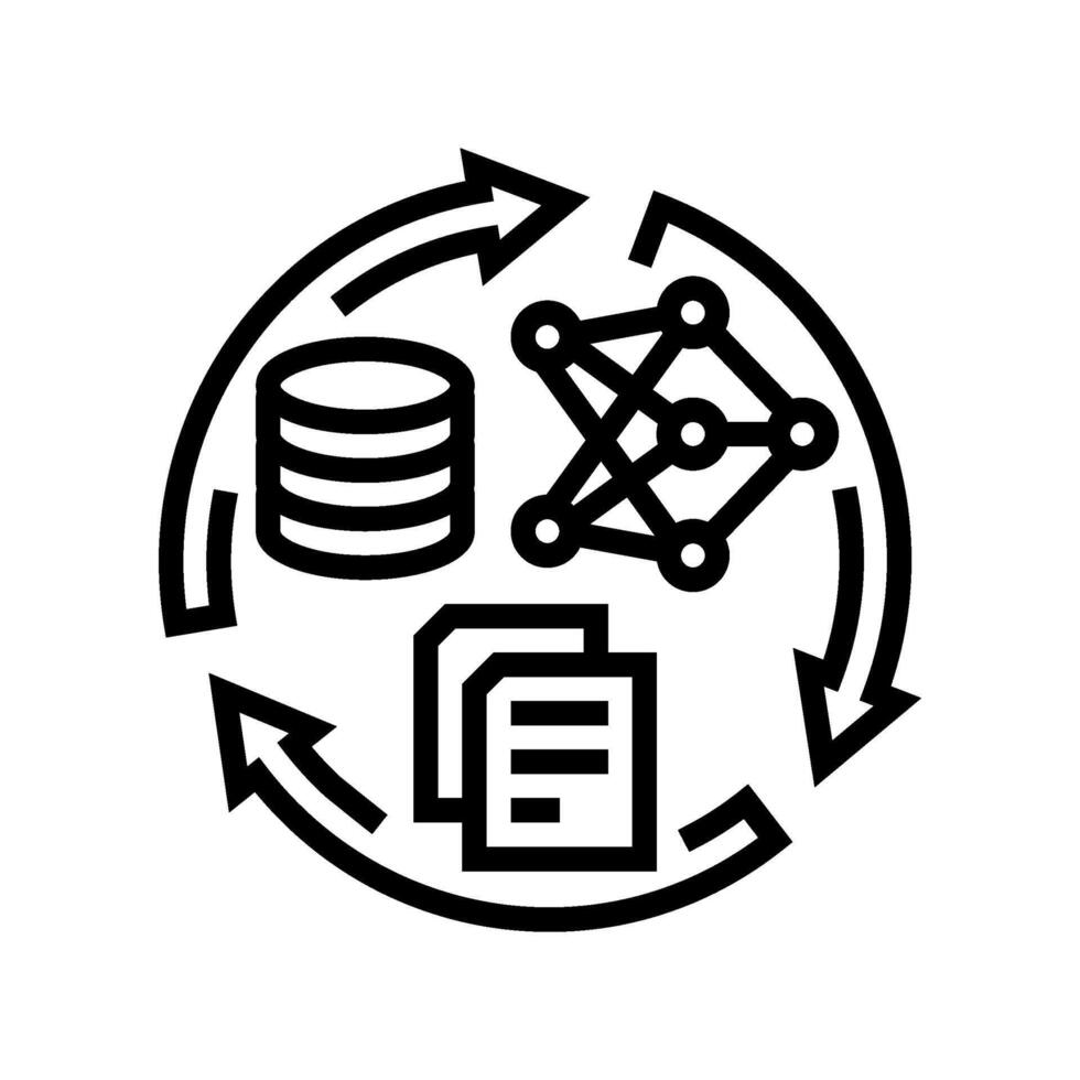 training data machine learning line icon illustration 57813440 Vector ...