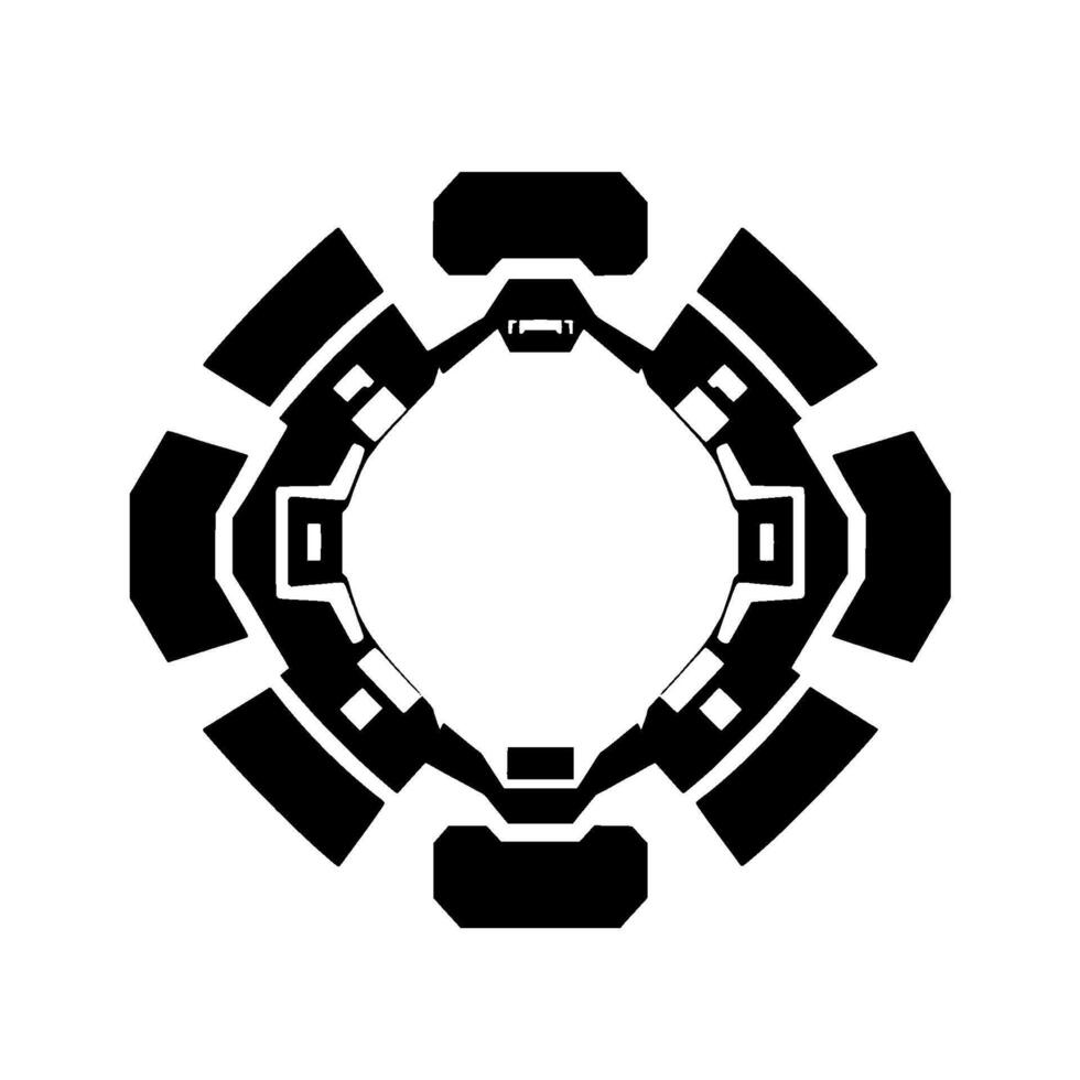 Geometric Symmetrical Black And White Featuring A Circular Techinspired Pattern With Square