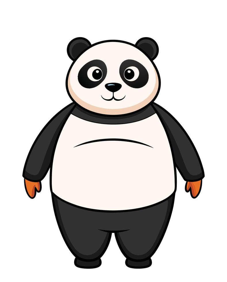 Joyful Panda Cartoon, A Cute Panda in a Standing Pose 57825605 Vector Art at Vecteezy
