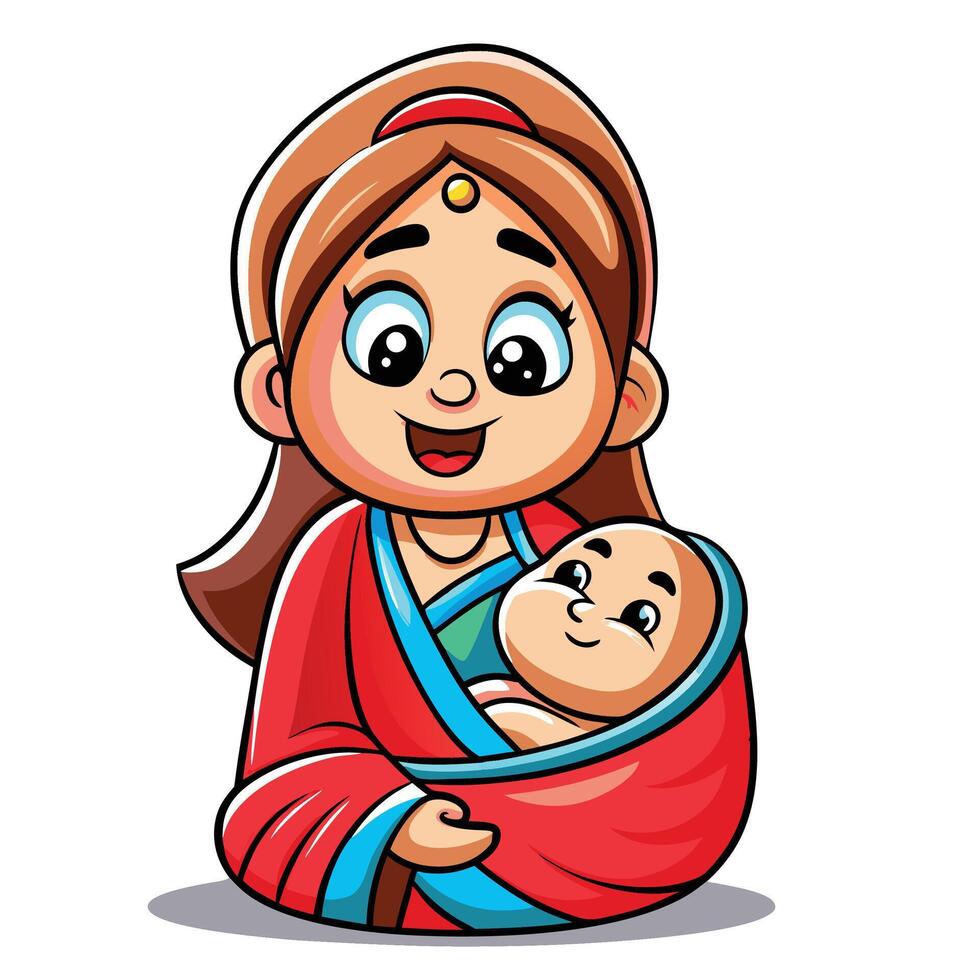 Cartoon Mother Holding Baby 57840127 Vector Art at Vecteezy