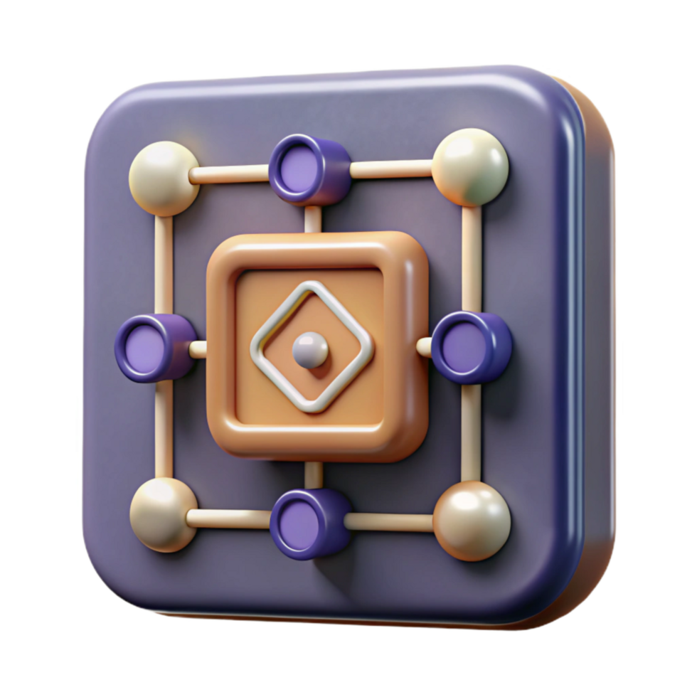 Elegant Abstract Quantum Logic Gate Icon Cutout With Boolean Symbols