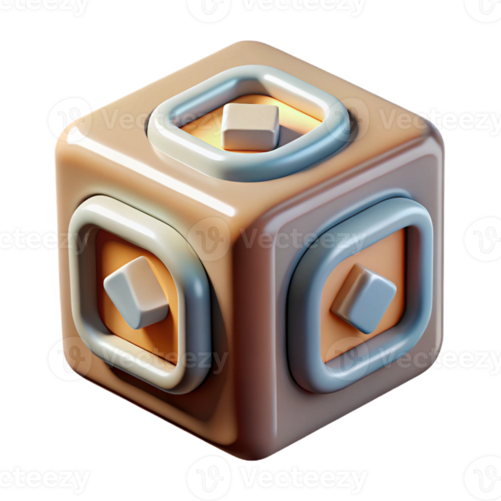 Serene Classic Rotating Cube With Code Cutout Element Authentic