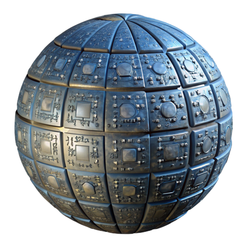 Vibrant Rustic Rotating Sphere With Algorithm Code Isolated Element Exclusive 57856904 Png