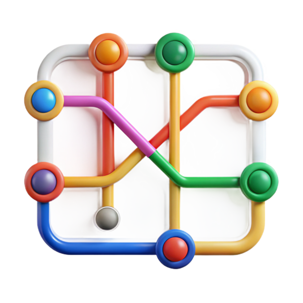 Impressive Minimalist Subway Map Showing Lines And Stations Isolated Colorful Routes Detailed