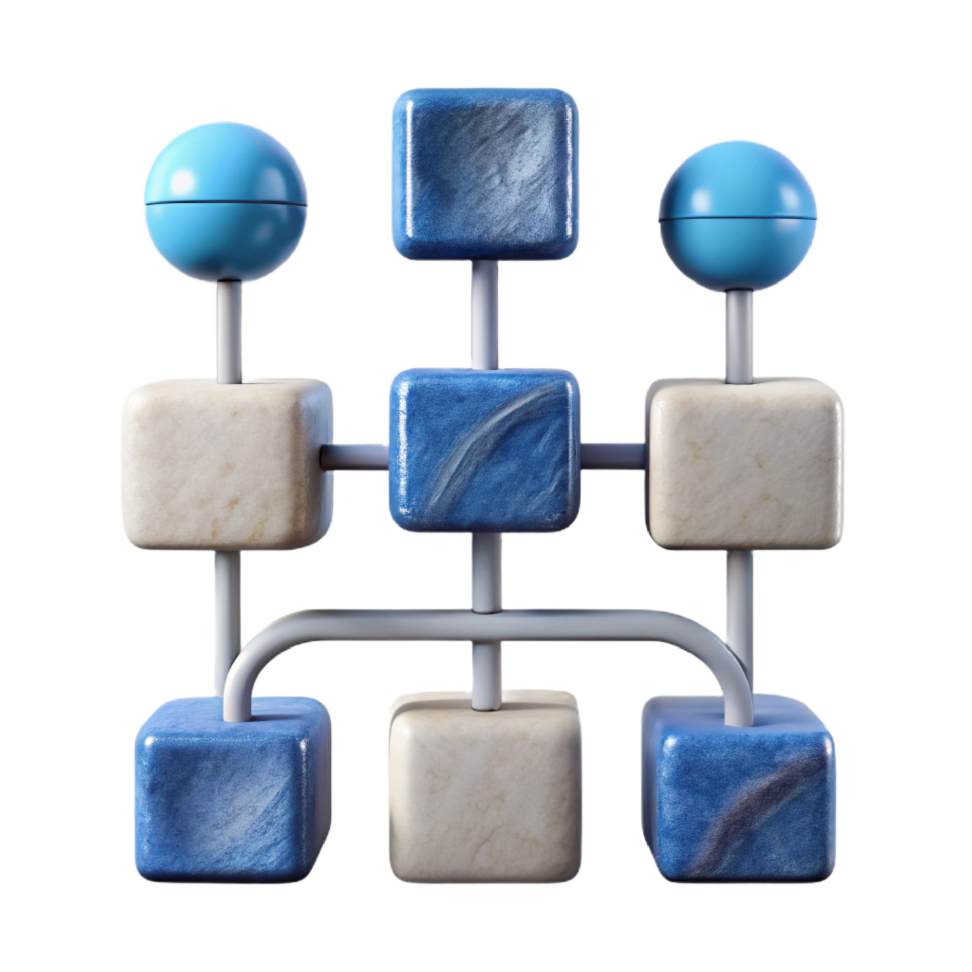 Serene Abstract Quantum Algorithm Visualization With Flowchart Structure High Resolution