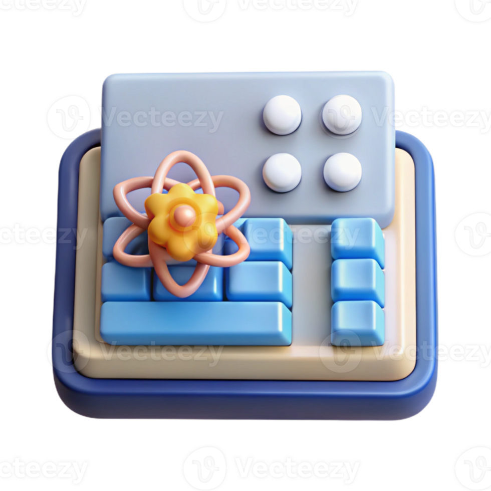 elegant creative Quantum Computer Programming Icon Cutout with Keyboard ...