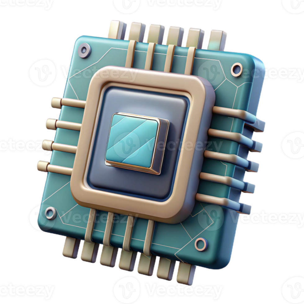 Serene Abstract Quantum Computer Processor Intricate Design Cutout