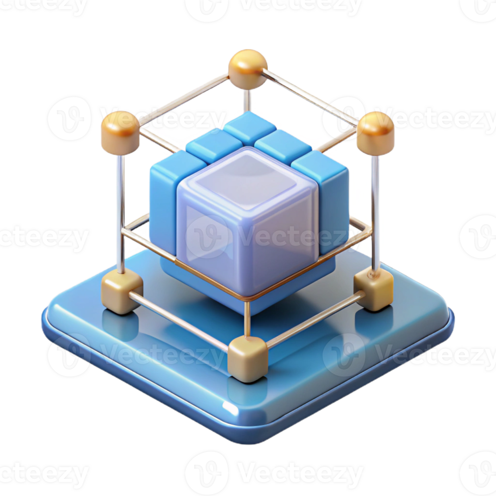 Beautiful Creative Quantum Computing Architecture Diagram Isolated On