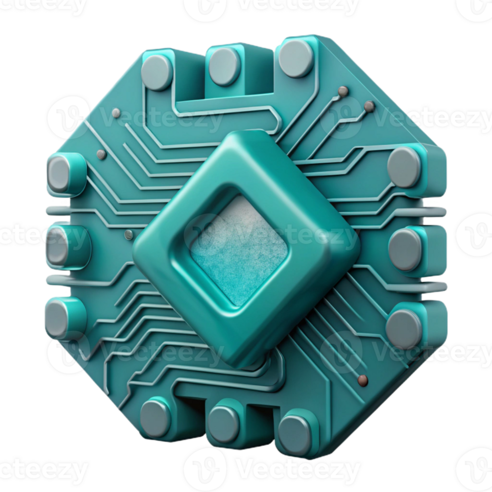 Magnificent Minimalist Teal Abstract Circuitry Cutout Element