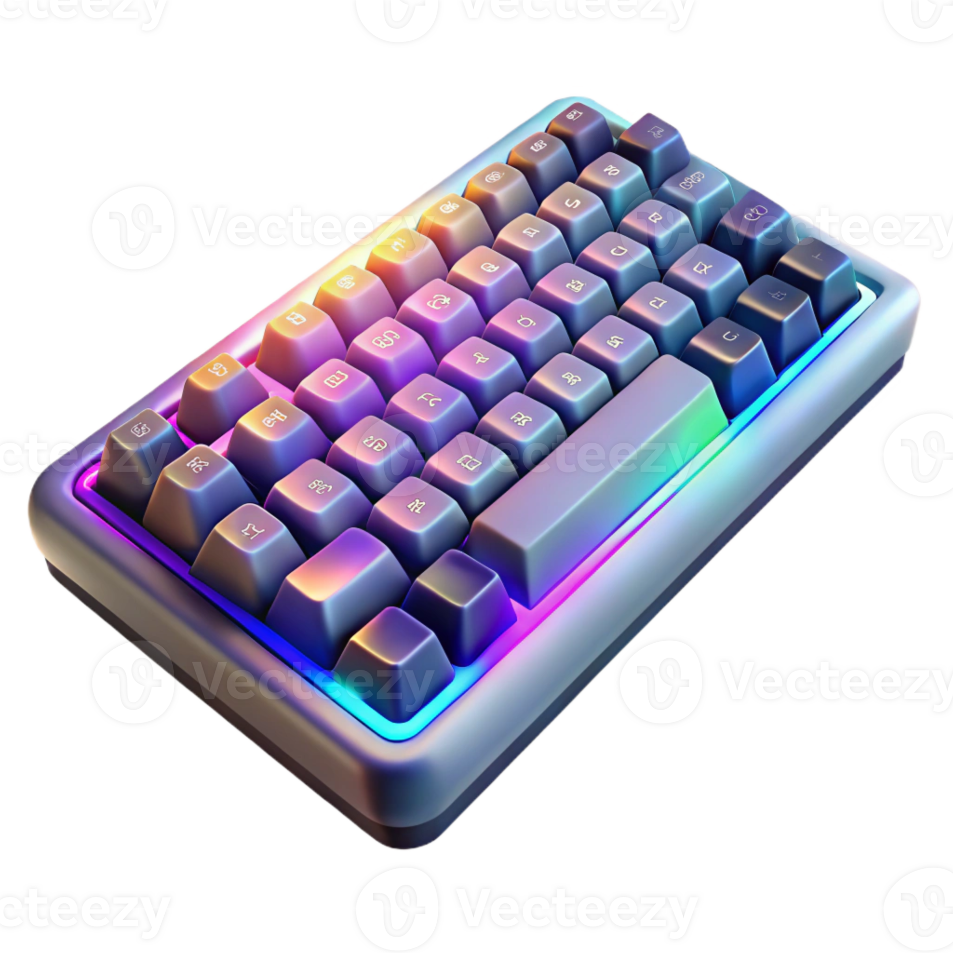 Dramatic Traditional Wireless Keyboard Backlit Keys Isolated On