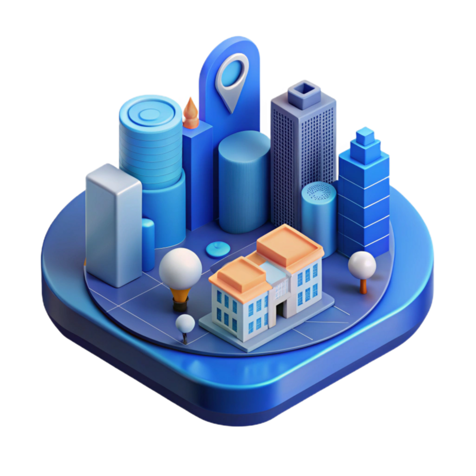 Serene Abstract Smart City Data Visualization Chart Cutout Authentic