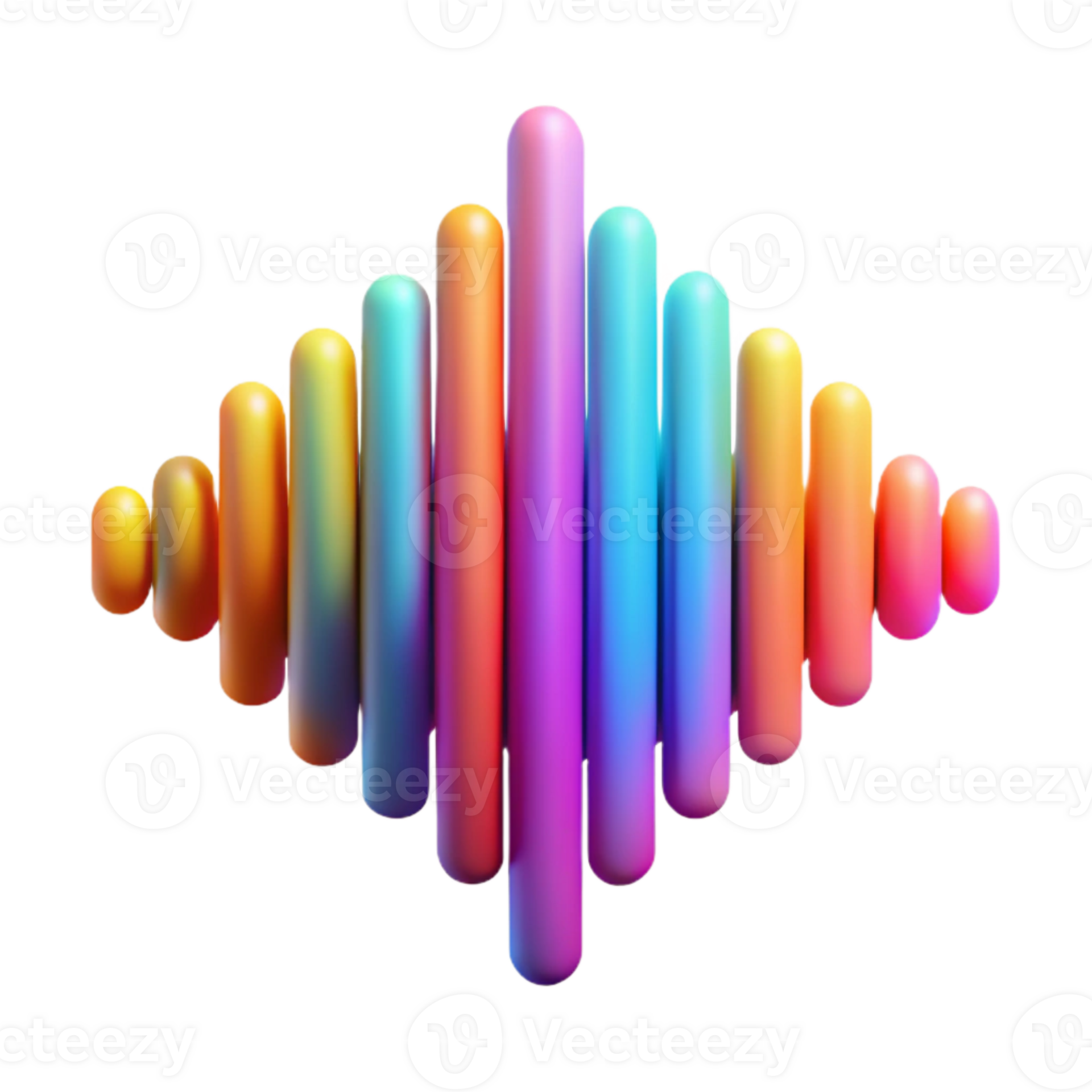 Impressive Vintage Sound Waveform Visualizer Abstract Design Colorful Gradient Cutout 57876574 Png