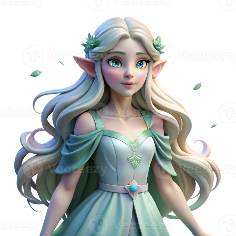 extraordinary artistic Elf Princess with Flowing Hair detailed 57887258 PNG