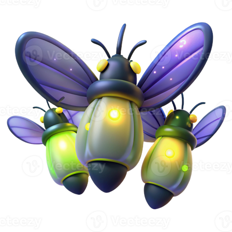 beautiful traditional A Group of Fireflies at Twilight Biolum detailed 57891938 PNG