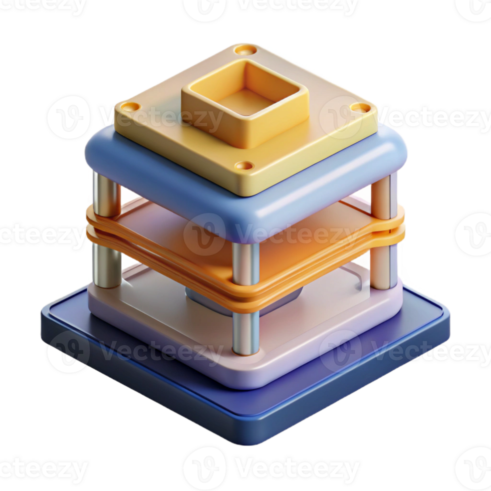 Vibrant Artistic A D Printer Creating A Complex Object Detailed
