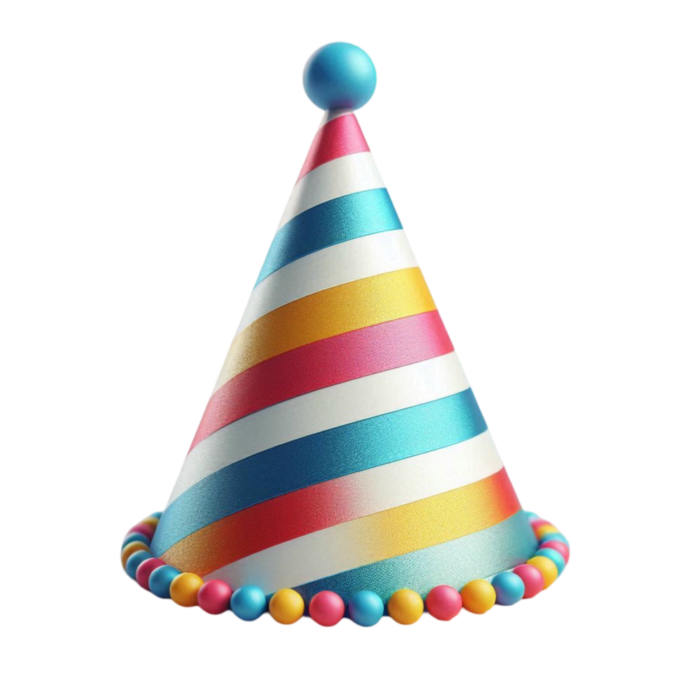 Colorful Party Hat with Stripes 57910102 PNG