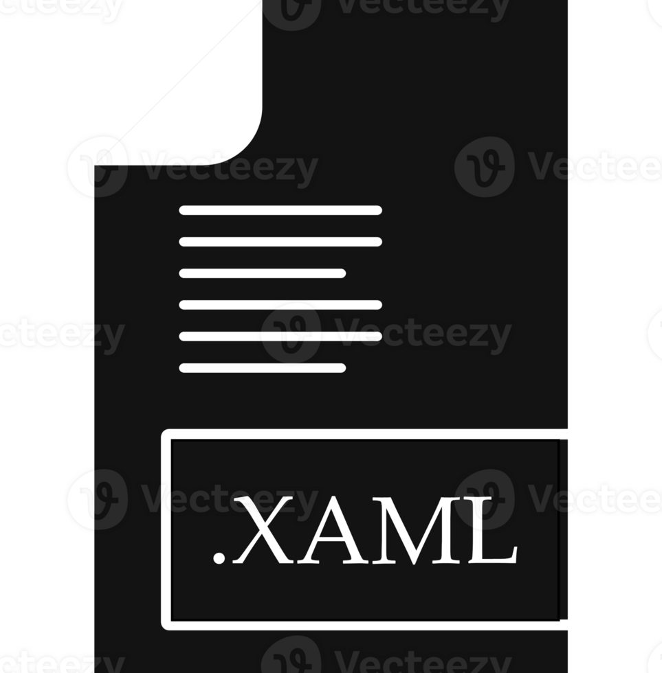 Modern Xaml File Format Icon Black Fill With Symbol 57912345 Png