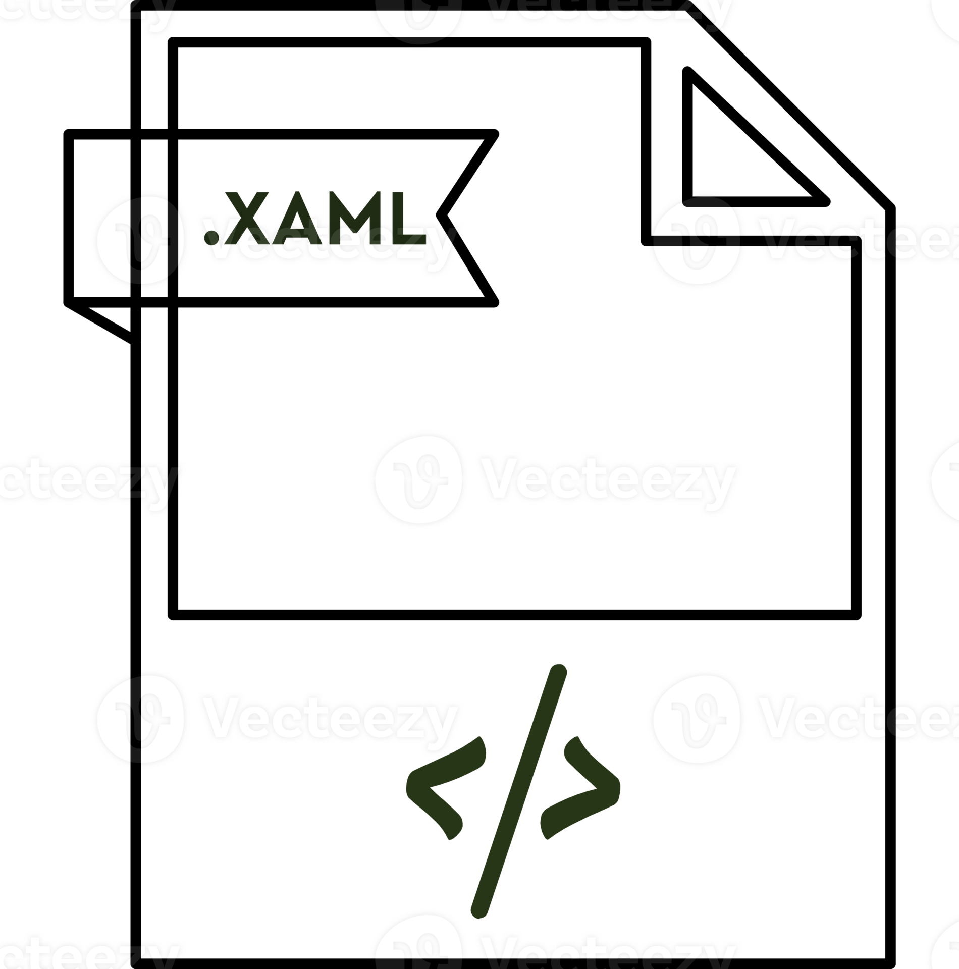 Xaml File Format Icon Black Outline And Light Color Text Design Element