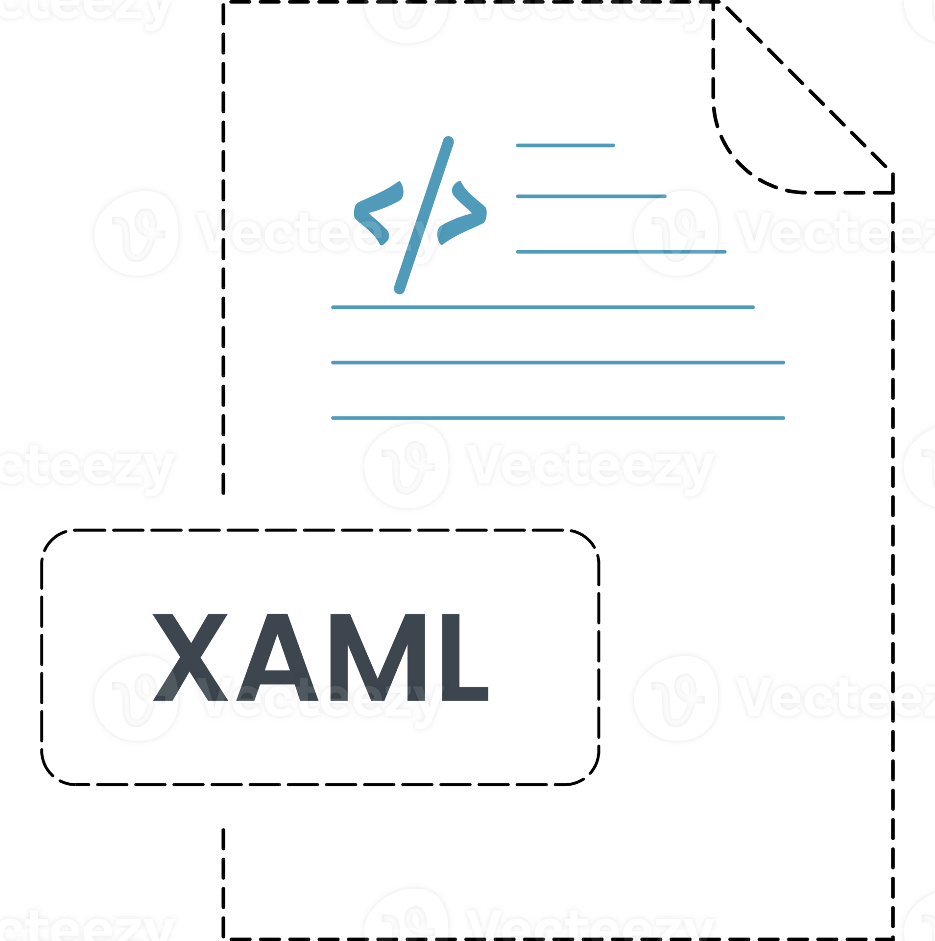 Xaml Icon Black Rounded Dashed Outline Design Element 57912406 PNG