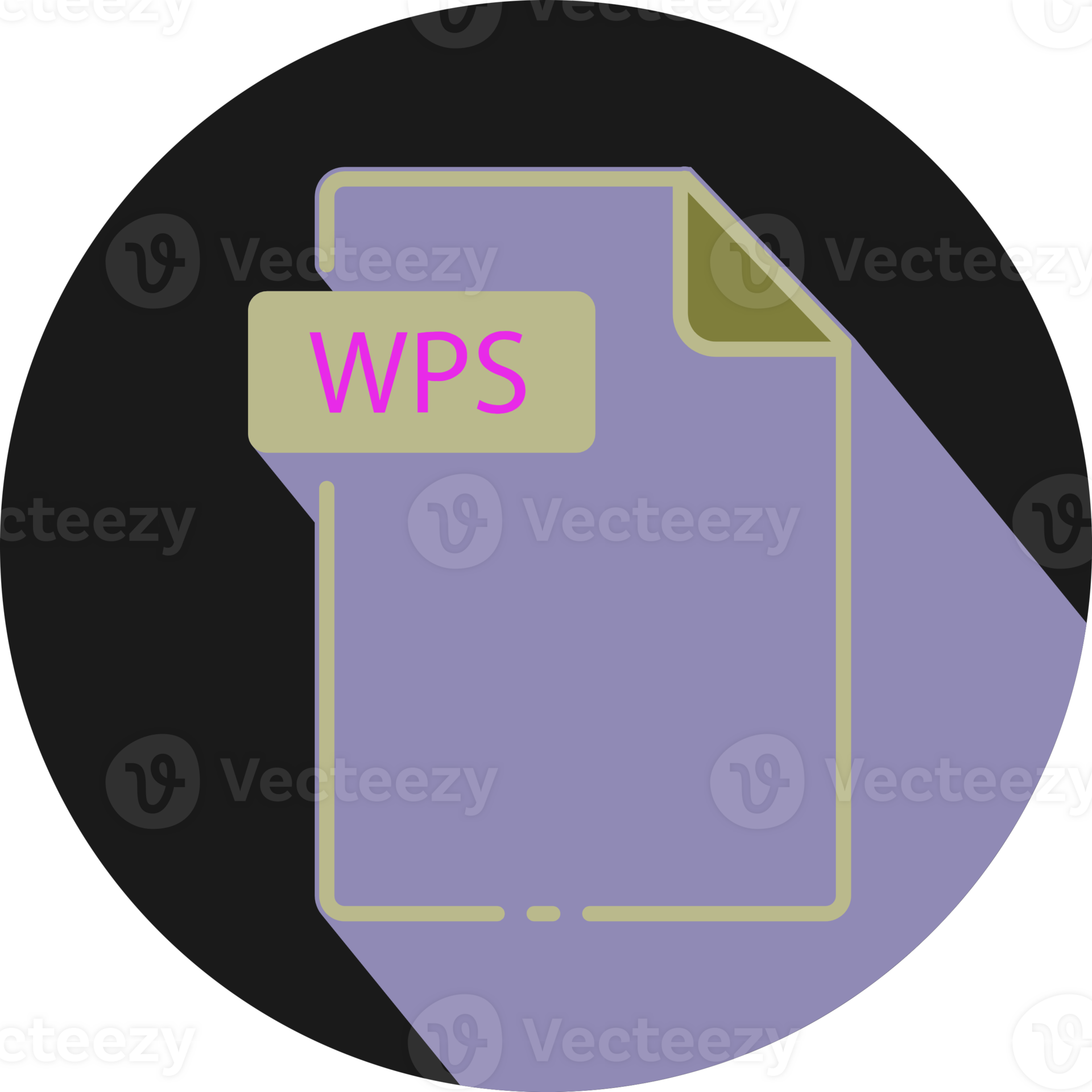 Wps File Fomat Minimal Icon With Circle Outside 57912656 PNG