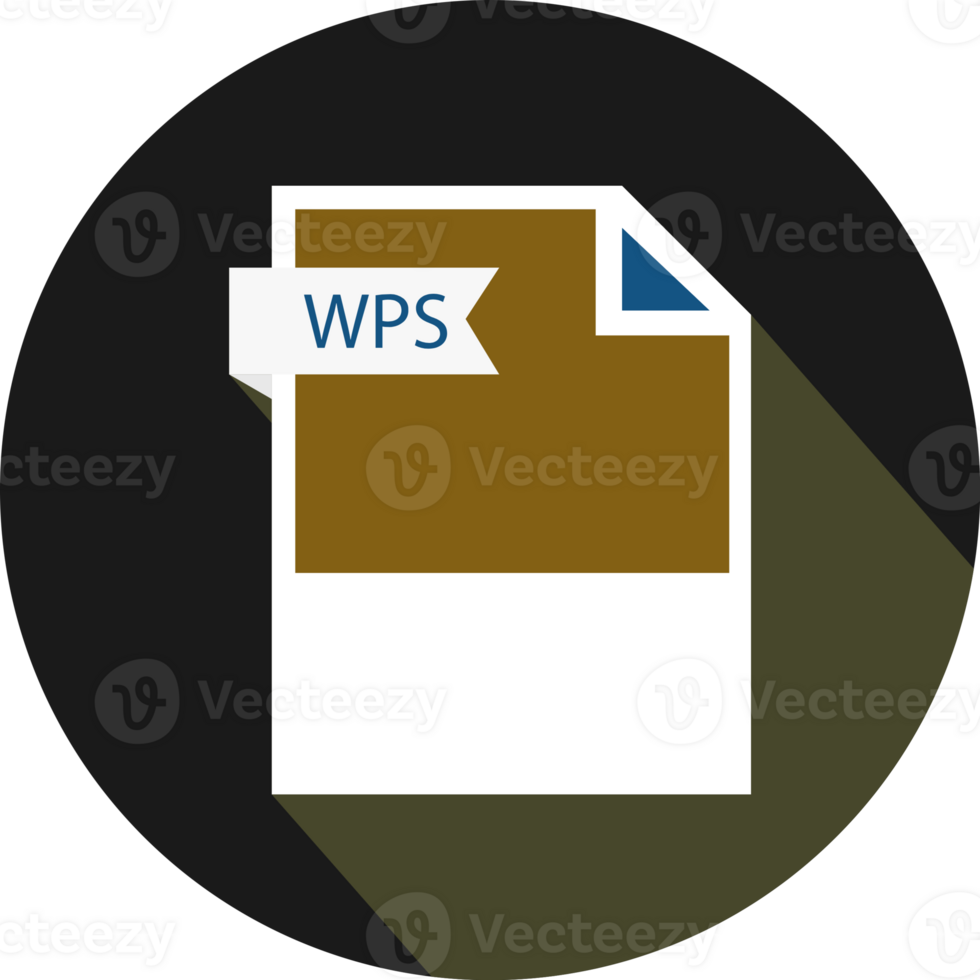 Wps File Format Icon And Black Shadow Circular Shape 57912660 Png