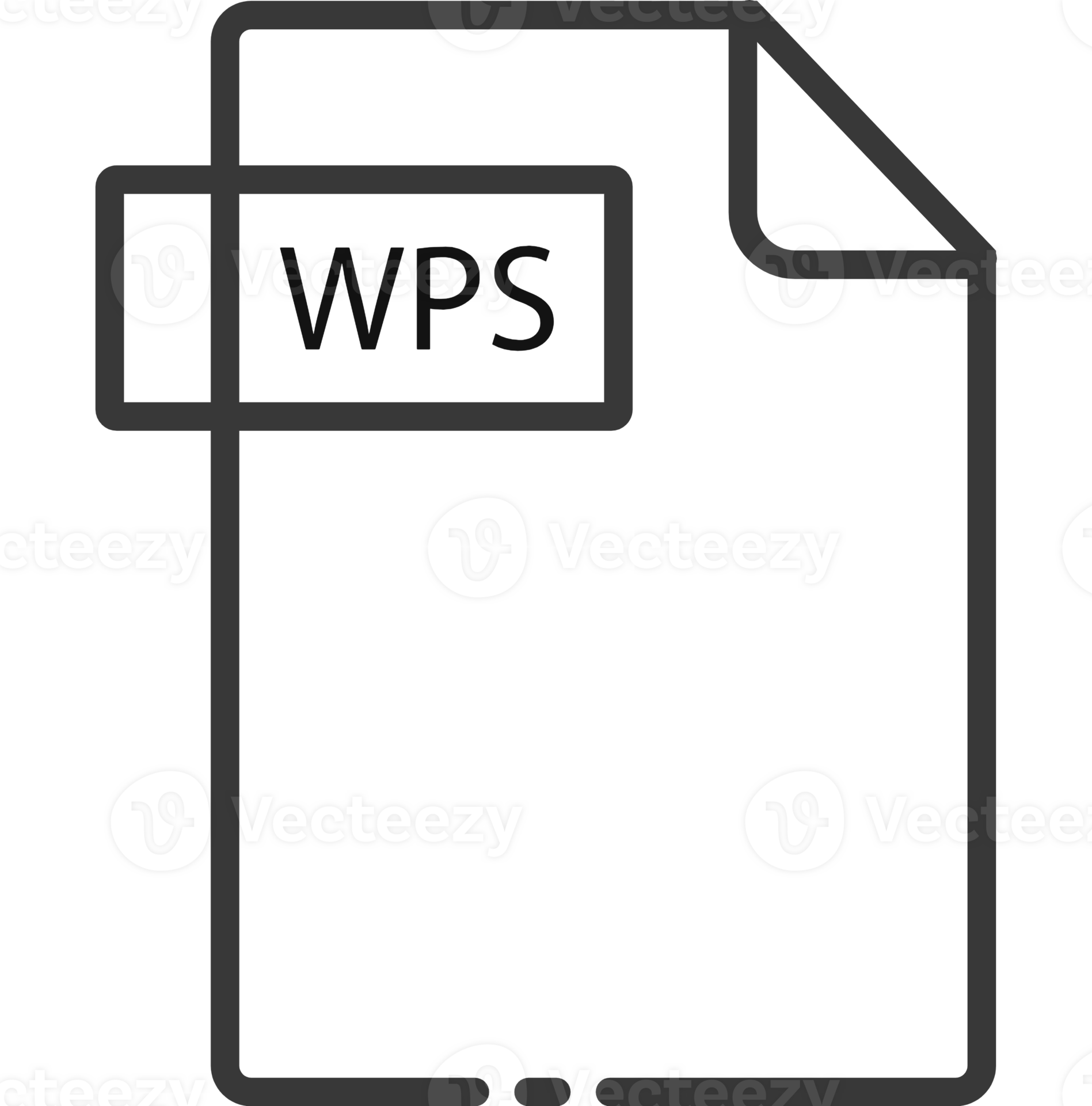 Wps File Format Minimal Icon With Black Outline 57912673 Png