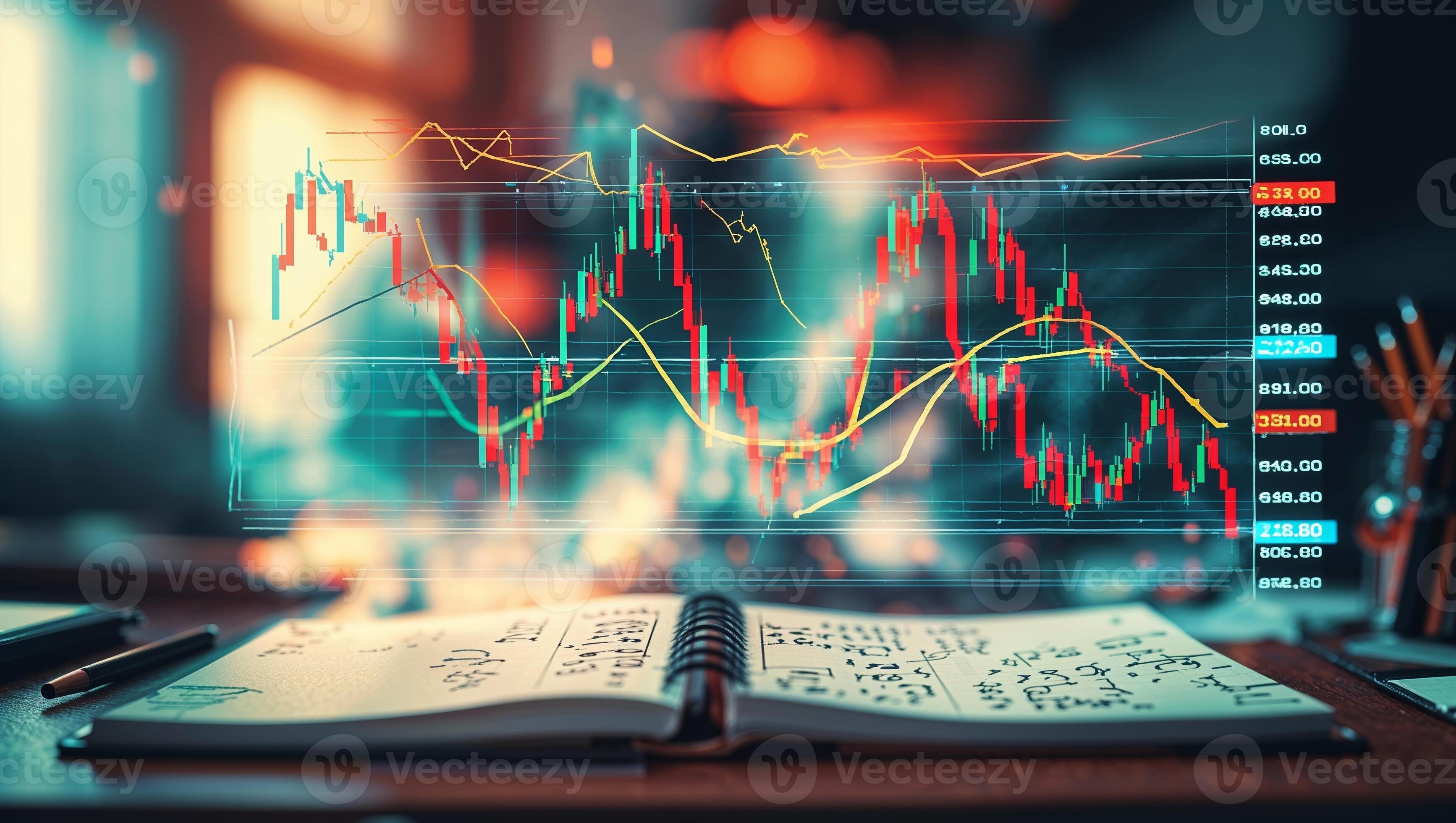 Modern trading setup showcases dynamic stock market analysis using ...