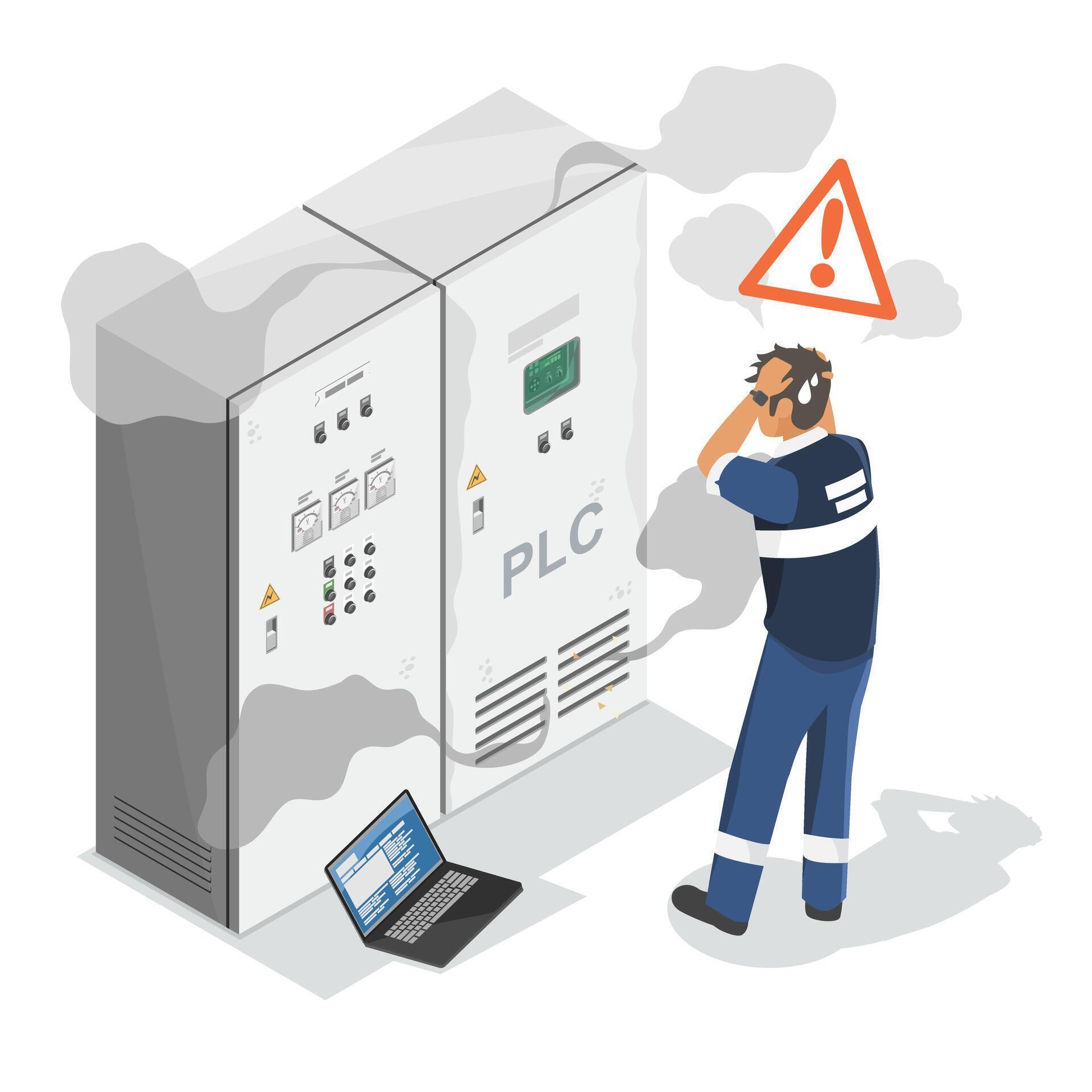 Smart Factory Automation Error Electrical Control Panel Overheating ...