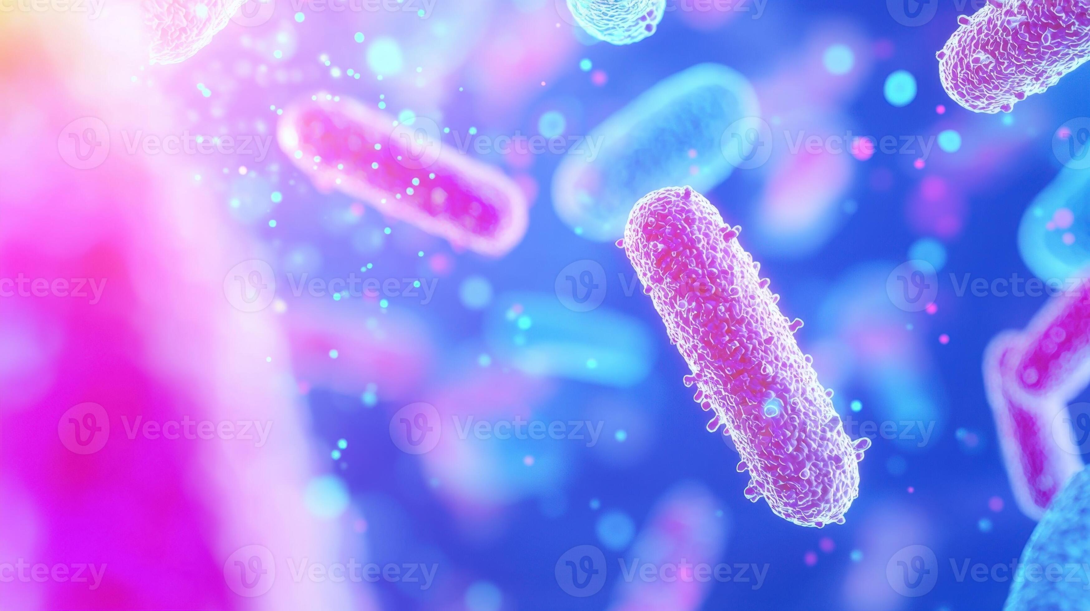 Microscopic virus undergoing of bacteria view cell division and ...