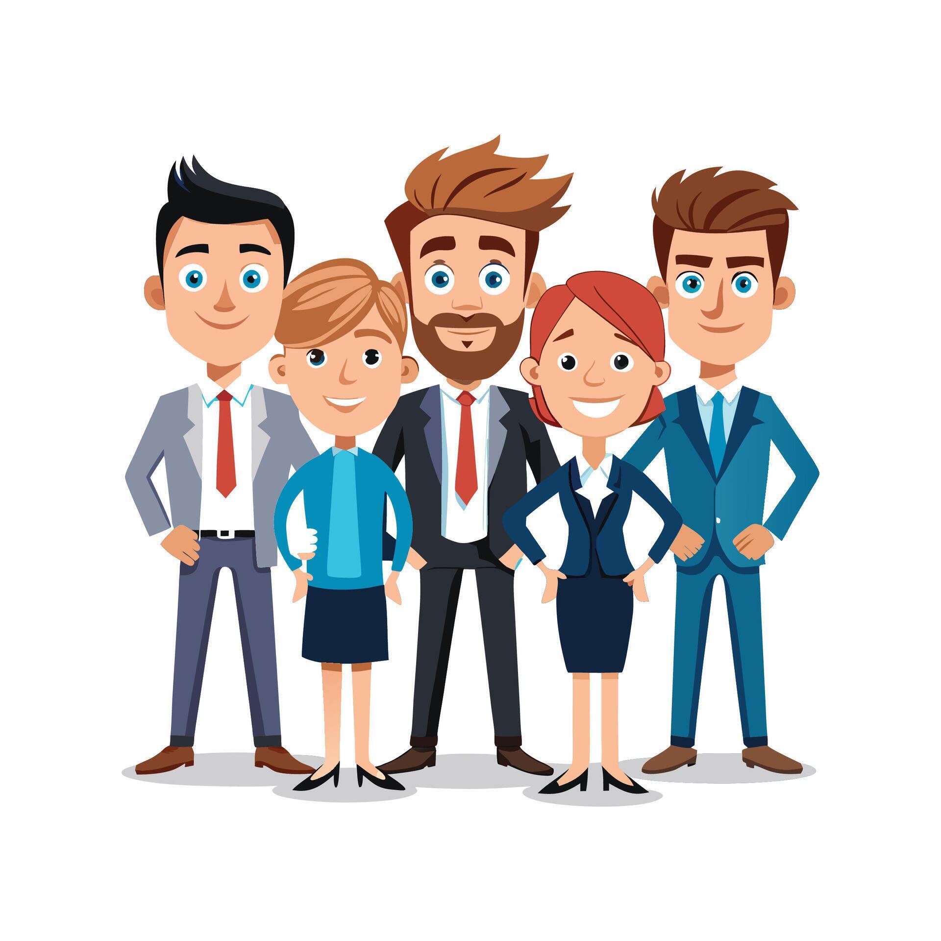 Business Team Embracing Modern Dynamics and Aesthetics 57955244 Vector ...