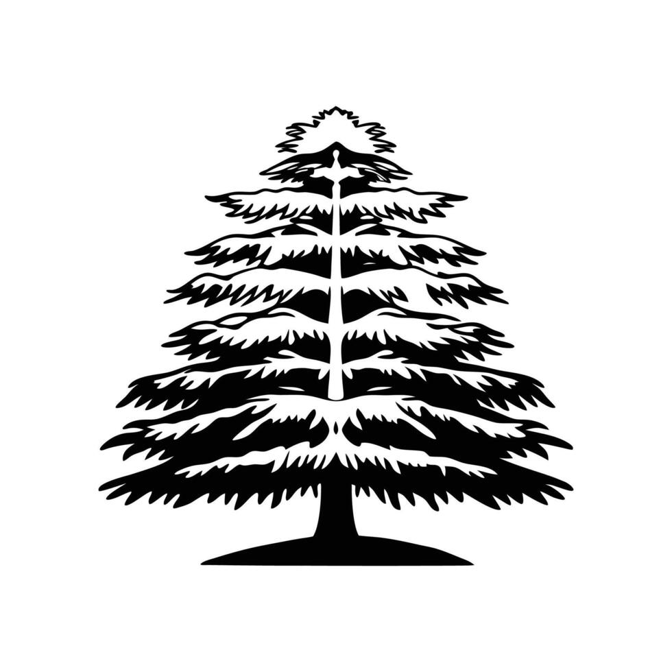 Stylish Outline Illustration of Cypress Tree 57956333 Vector Art at ...