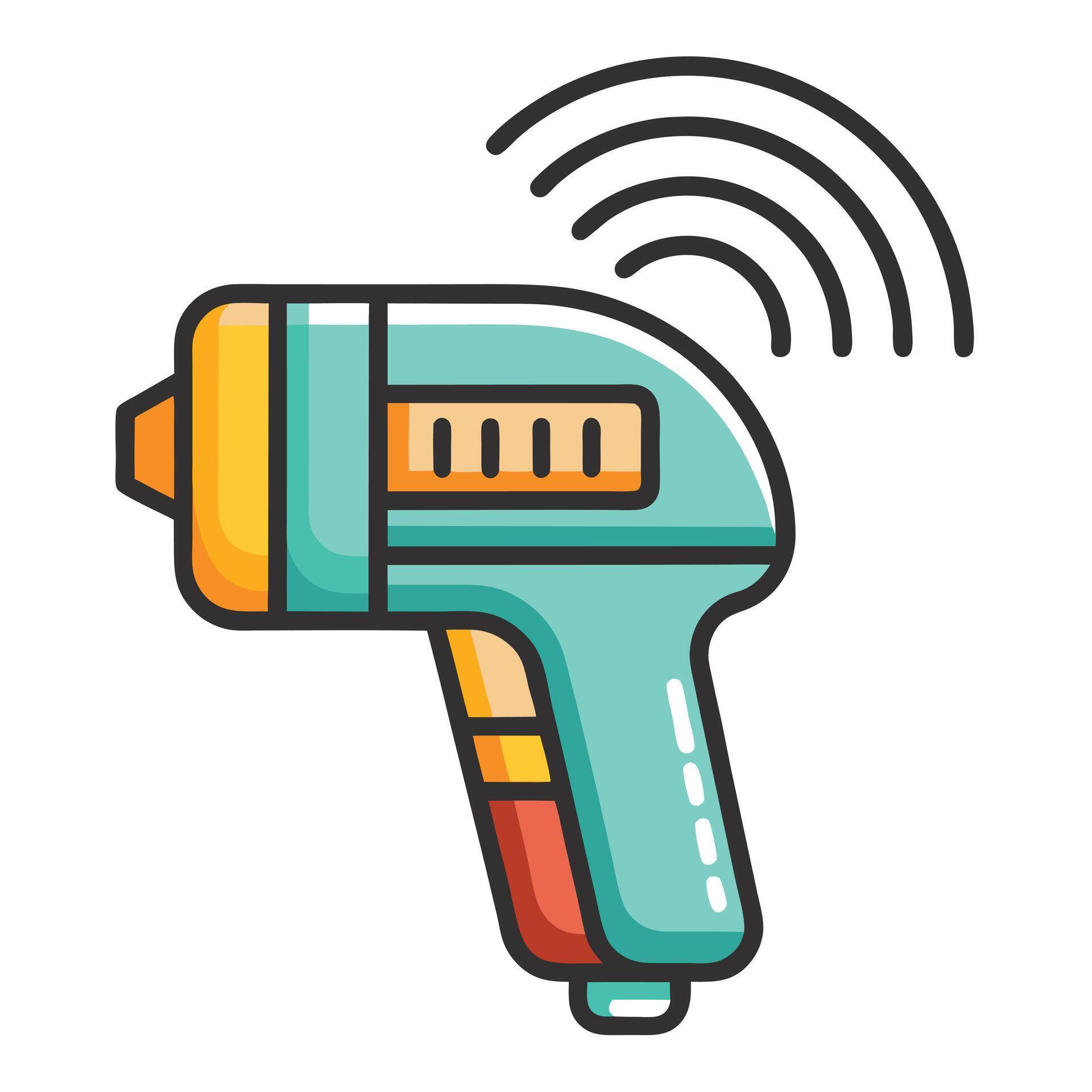 Handheld Barcode Scanner Icon with a Red Button 57960052 Vector Art at ...