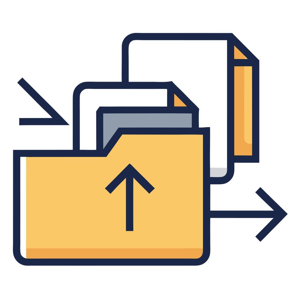 Folder Icon with Multiple Arrows and File Sharing Concept 57960253 ...