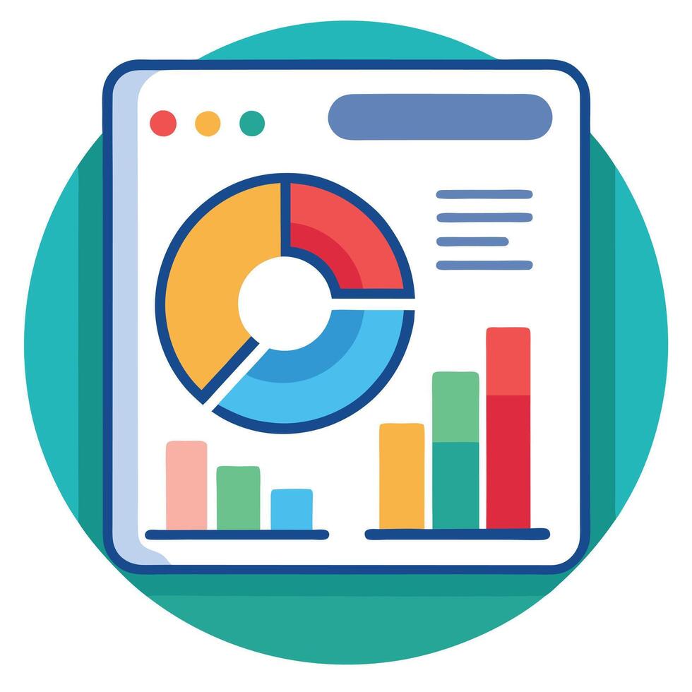 Analytics Dashboard Icon with Pie Chart and Graph 57961608 Vector Art at Vecteezy