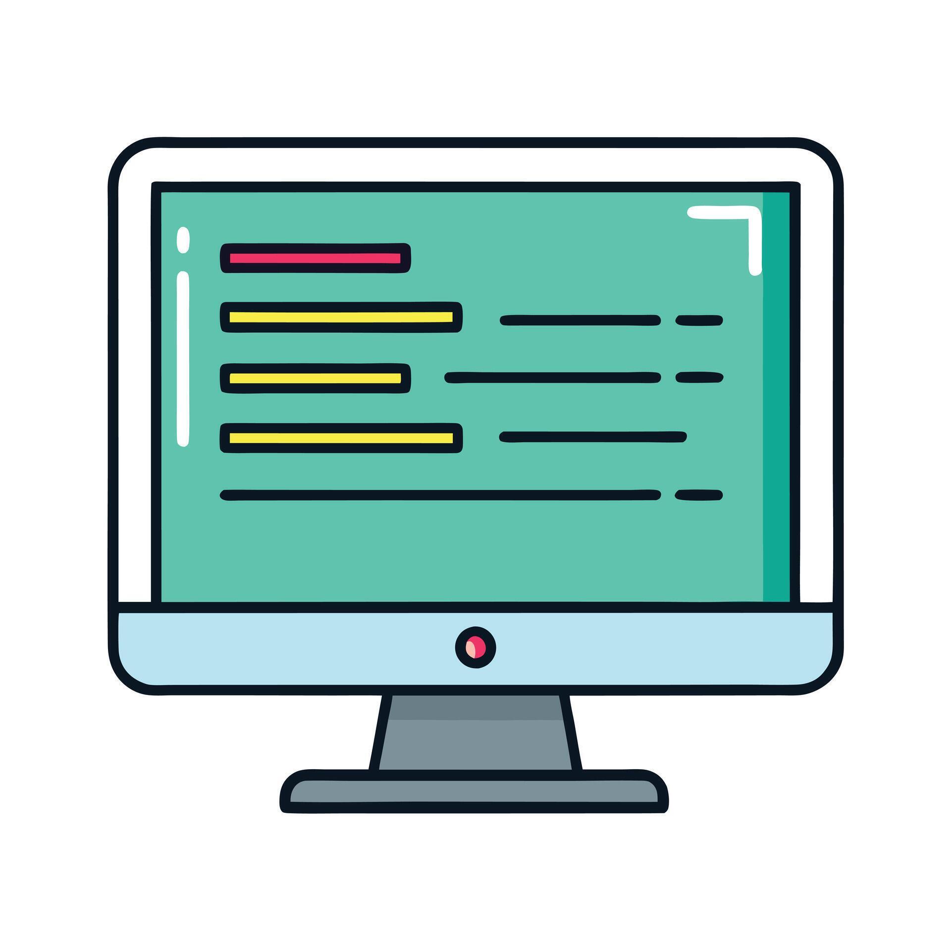 Computer Screen Icon with Code Lines and Isolated Background 57961988 ...