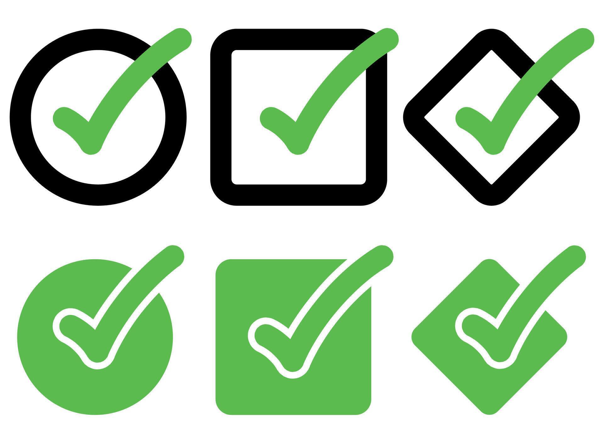 Checkmark Multiple Styles 57965338 Vector Art at Vecteezy