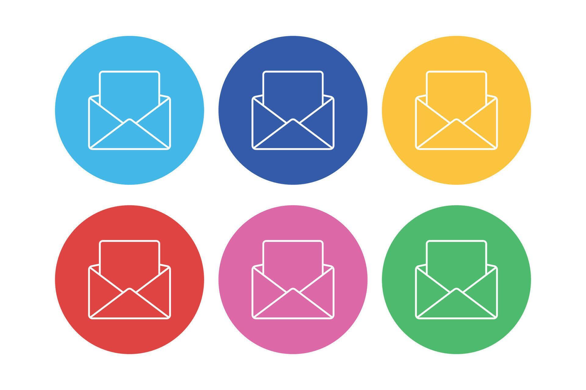 Open Email Circles Set 57966574 Vector Art at Vecteezy