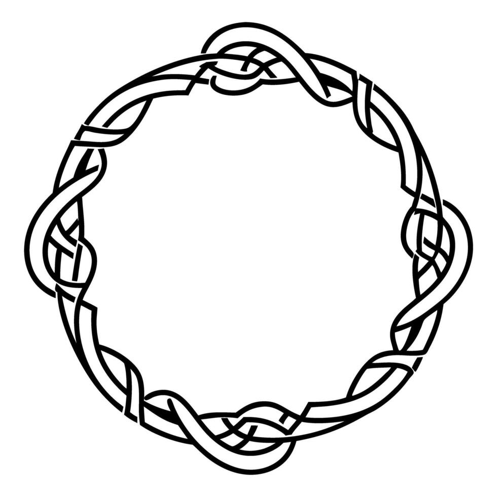 Circular celtic knot design in black and white, intricate pattern symbolizing unity and eternity ...