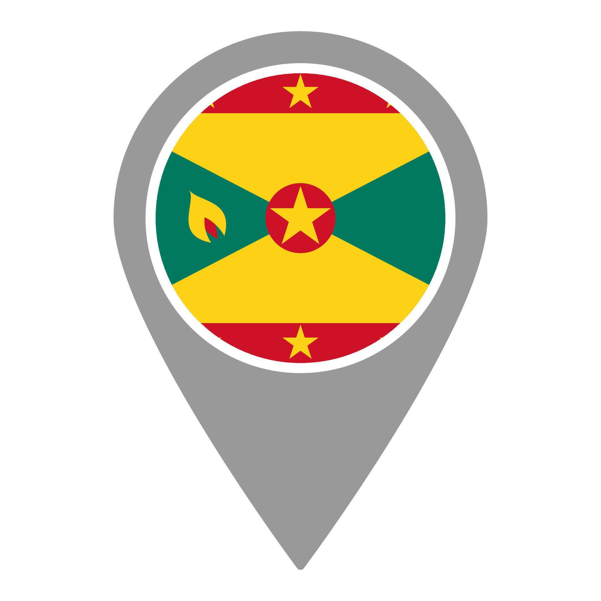 Grenada flag location pin, flag application, Flag on Location Pin, map pointer, illustration ...