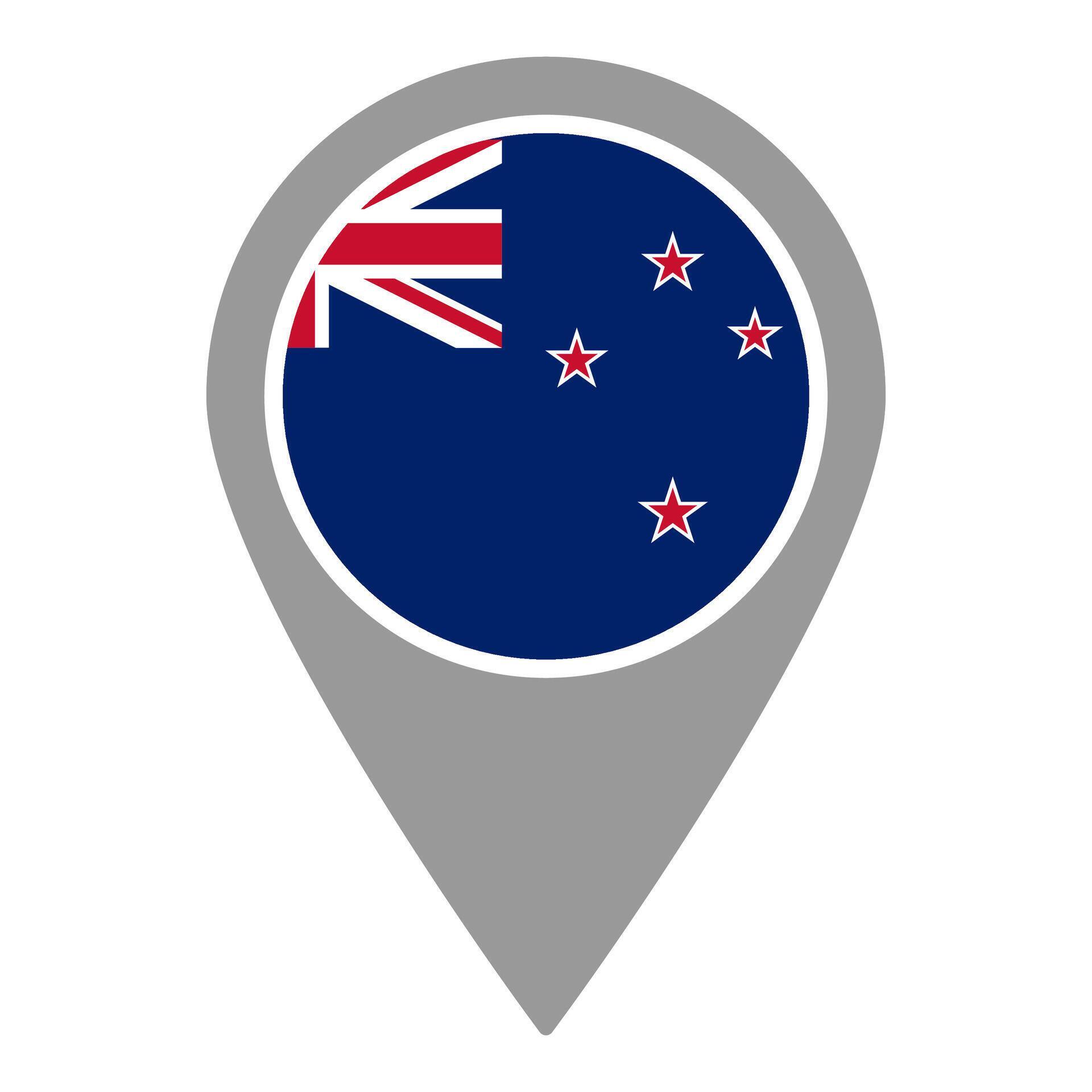 New Zealand flag location pin, flag application, Flag on Location Pin, map pointer, illustration ...