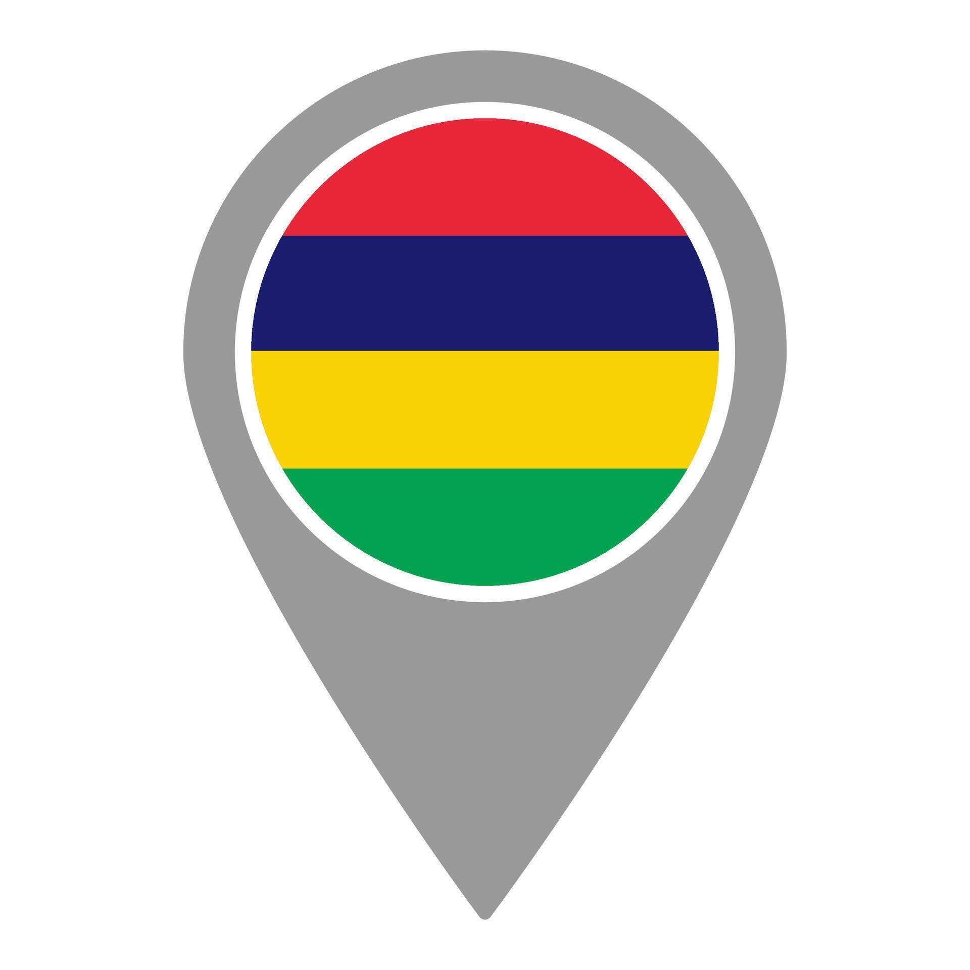 Mauritius flag location pin, flag application, Flag on Location Pin, map pointer, illustration ...