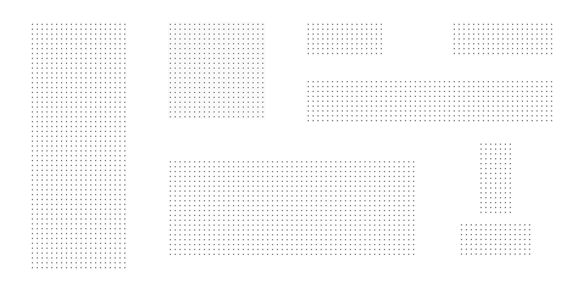 A collection of rectangular grids filled with small dots. Dotted grid ...