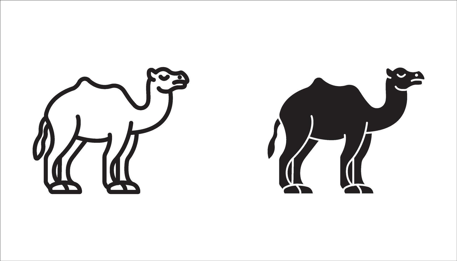 camel icons set isolated on white background. camel icon thin line ...