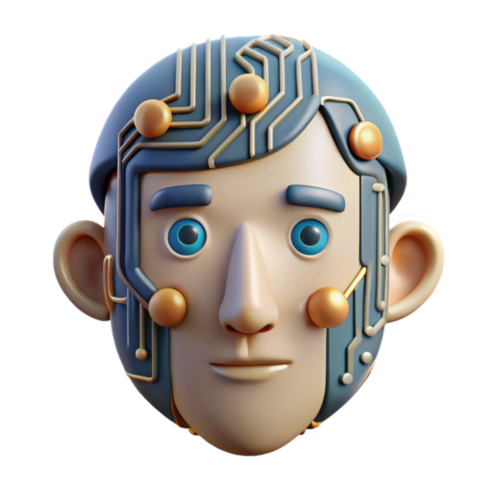 Beautiful Artistic Abstract Face With Circuitry Pattern Cutout High